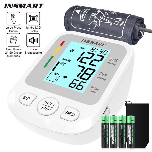 INSMART Blood Pressure Monitor for Home Use, Automatic Digital BP Mach
