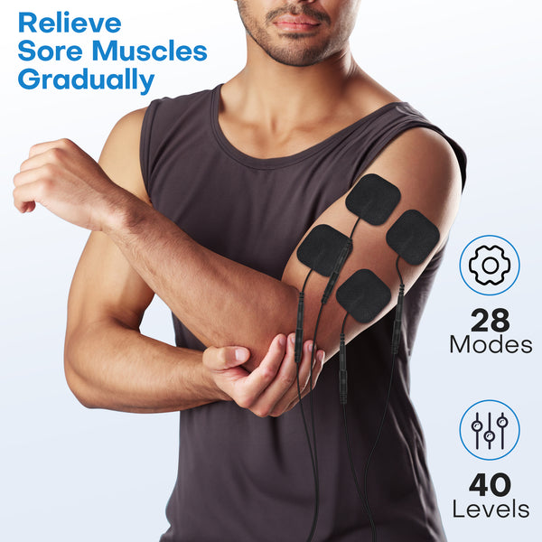 INSMART TENS Unit Rechargeable Muscle Stimulator-Electrode Wireless Ma